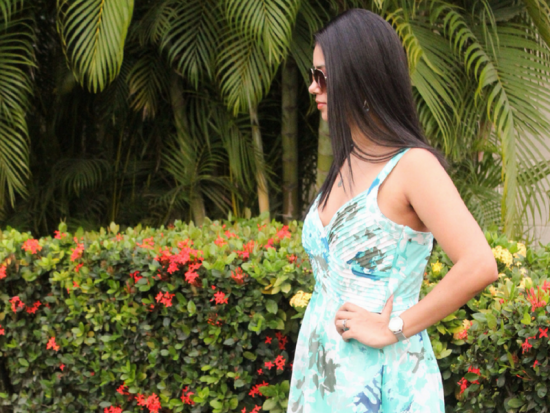 Vestido Aqua Largo en el Valle de Sula, Honduras - Scarleth Gonzalez